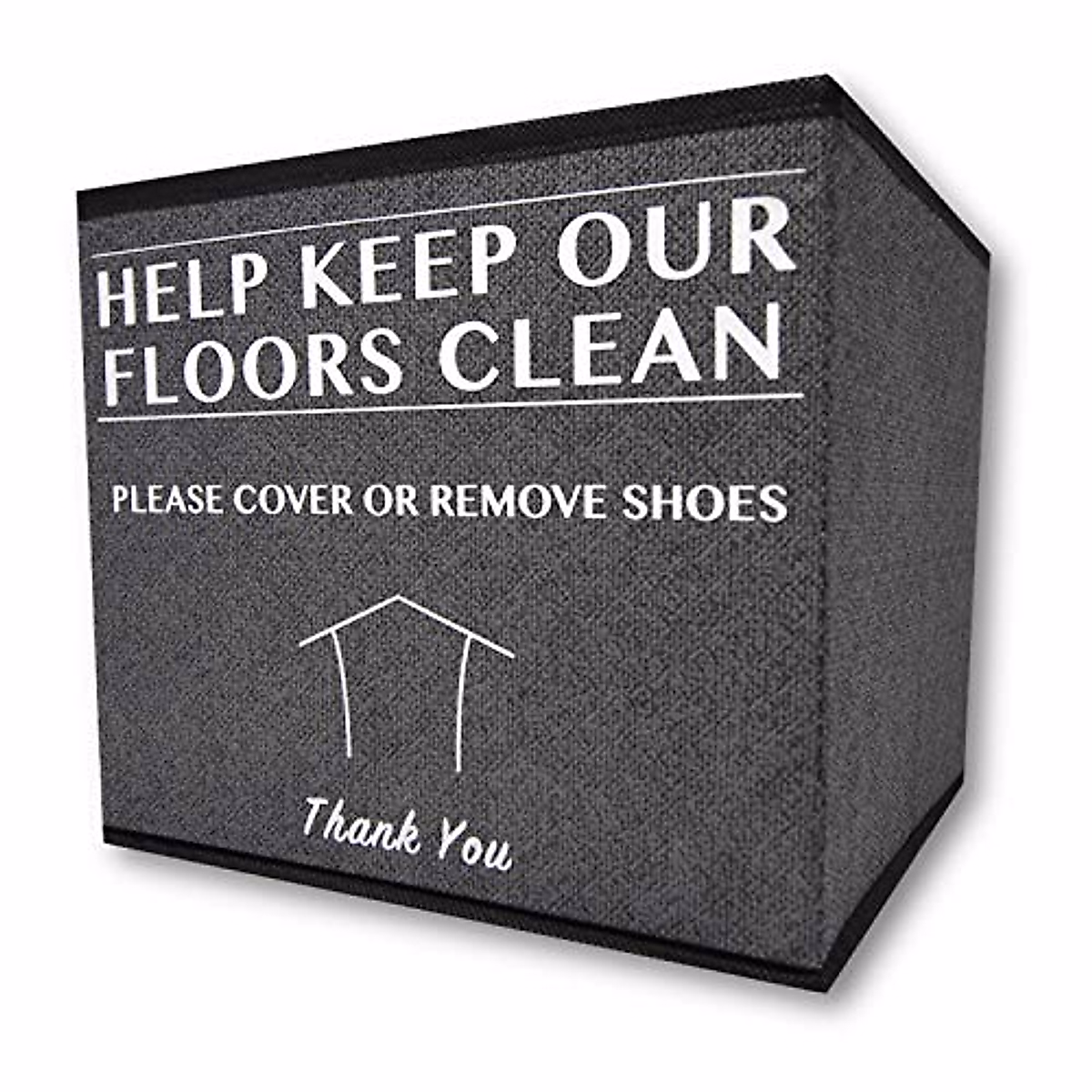 RE GOODS Real Estate Agent Supplies - Shoe Covers Box For Realtor Listings and Open Houses , Foldable Bin For Disposable Shoe Booties , Please Cover or Remove Your Shoes Sign