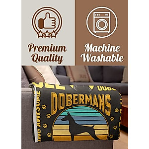 InnoBeta Doberman Pinscher Gifts, Doberman Blanket Throws for Dobie Mom Dad, Gifts for Doberman Pinscher Lovers, 50 x 65 inches, Perfect for Birthday Christmas Thanksgiving