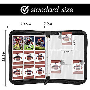 720 Pockets with Trading Card Binder Baseball Card Binder Sleeves, Football Cards Album Cards Holder Protectors Set Fit for, MTG, Sports, Game, Standard Cards Holder(Rugby Football)
