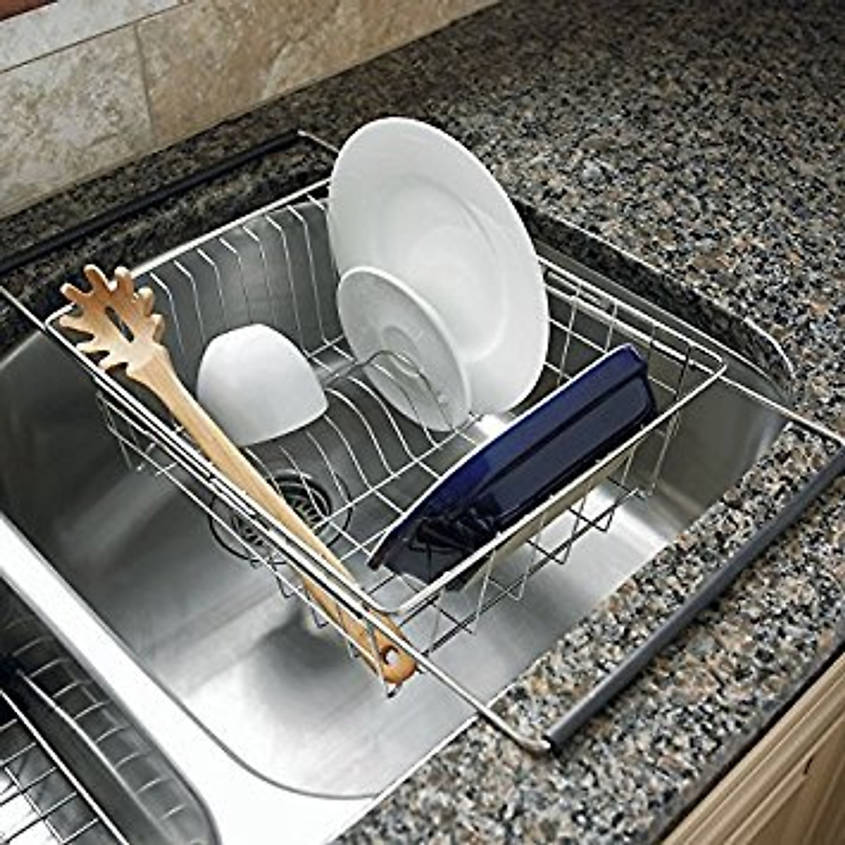 Polder 6216-75RM in-Sink/Over-Sink Stainless Steel Dish Rack, 13.75" x 11.5" x 5"