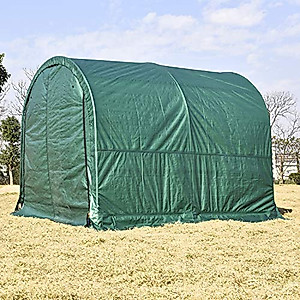 Bestmart Heavy Duty Carport with Zipper Portable Garage Outdoor Storage Shed Canopy Green,10x10ft