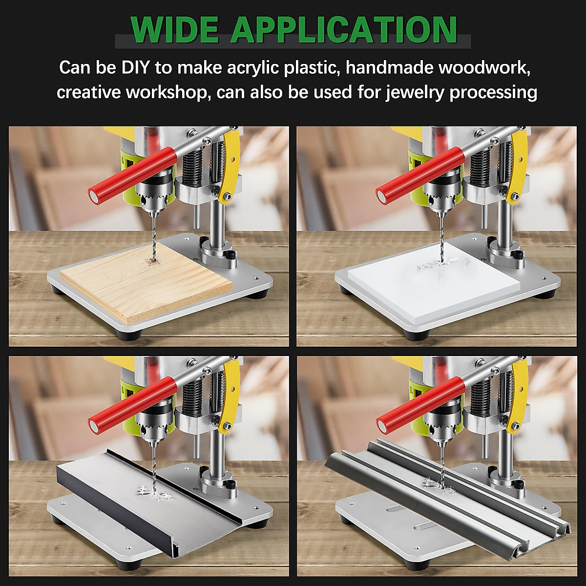 Mini Drill Press, Benchtop Drill Press, Small Drill Press 7-Speed CNC 795 Motor Portable Precision Drilling Machine B10 Chuck for DIY Jewelry Metal Wooden Acrylic