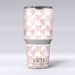 Design Skinz The Tiny Pink and Yellow Hearts of a Whole - Skin Decal Vinyl Wrap Kit Compatible with The Yeti Rambler Cooler Tumbler Cups