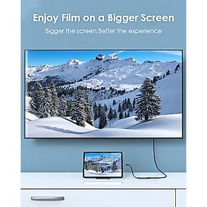 LENTION USB C to HDMI Adapter 4K@60Hz,Thunderbolt 3/4 to HDMI Adapter,HDMI to USB-C Adapter,USB-C Compatible 2023-2016 MacBook Pro,New iPad/Surface/Mac Air,Galaxy,Pixelbook,XPS etc(CU607,Space Gray)