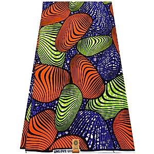 African Ankara Wax Prints Fabrics-Abstract Design- Yellow, Blue, White, Black, Sell by 6 Yards- 100% Cotton-for Men and Women