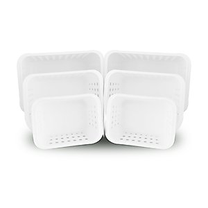 Basket pack x 6. Multi size storage basket. Storage bin containers use for organizing. (White)
