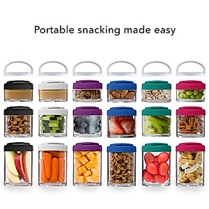 BlenderBottle GoStak Food Storage Containers for Protein Powder, Healthy Snacks, and Portion Control, 4-Piece Starter Pak, Black