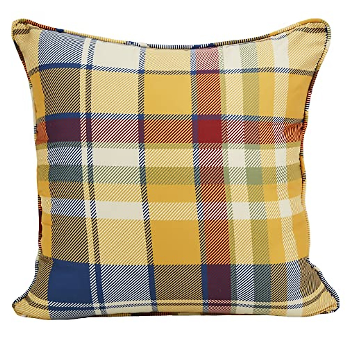 Donna Sharp Throw Pillow - Chesapeake Traditional Decorative Throw Pillow with Plaid Pattern - Square