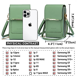 Roulens Small Crossbody Cell Phone Purse for Women, Touch Screen Bag Shoulder Handbag Wallet with Credit Card Slots