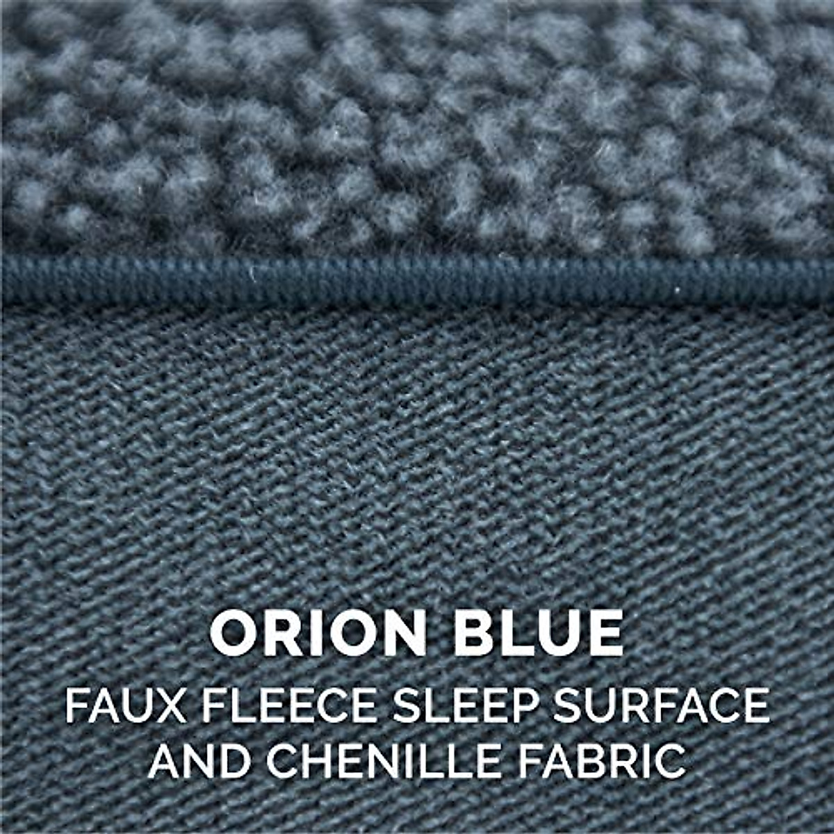 Furhaven Orthopedic Dog Bed for Medium/Small Dogs w/ Removable Bolsters & Washable Cover, For Dogs Up to 35 lbs - Sherpa & Chenille Sofa - Orion Blue, Medium