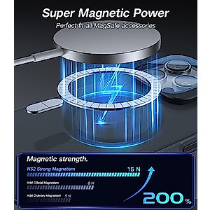 VOFATA for iPhone 14 Pro Max Case with Metal Camera Stand [Built-in 9H Camera Lens Protector][Compatible with Magsafe] Mil-Grade Shockproof Translucent Magnetic for iPhone 14 ProMax Case, Black