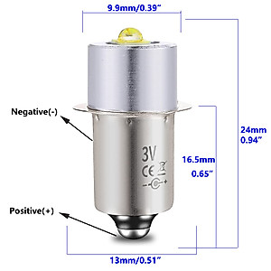 LudoPam Upgrade Bulbs LED Flashlight Bulb Compatible for Maglite Flashlight 2 Cell C/D, 2 Pack