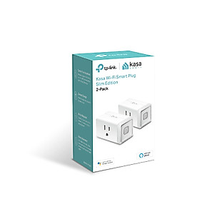 TP-Link KP100KIT Kasa Wi-Fi Smart Plug Slim Edition 2-Pack