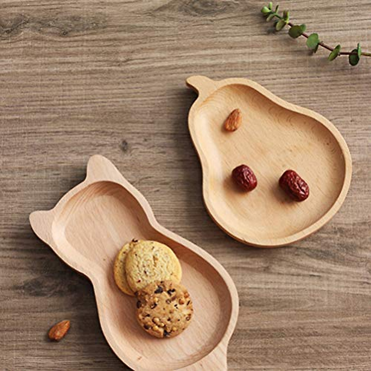 Luxshiny Japanese Candy Wood Cat Plate, Cat Shaped Serving Tray Wooden Dessert Serving Trays for Home Kitchen Restaurant Dessert Tray