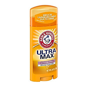 Arm & Hammer Ultra Max Antiperspirant Deodorant, Powder Fresh, Solid, 2.6 Ounce (Pack of 6)