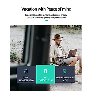 Homenex Wi-Fi Smart Thermostat with 1 Remote Sensor, Touch Display, C-Wire Required, Compatible with Alexa