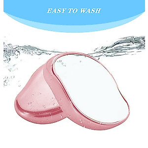 Crystal Hair Eraser, Crystal Hair Remover Painless Exfoliation, Portable Mild Hair Removal Tool, Magic Hair Eraser for Back Arms Legs Fast & Easy, Reusable Crystal Hair Eraser for Women and Men- Pink