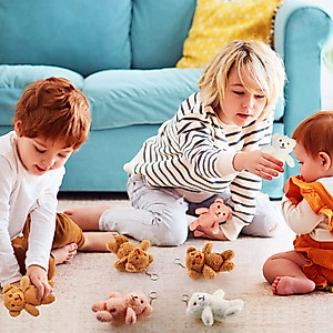 Zomiboo 9 Pieces Plush Mini Stuffed Animal Toys Tiny Soft Bear Bunny Doll Small Furry Doll Wedding Present Box Doll Toy for Halloween Christmas Baby Shower Party (Bear Style,6 Inch)