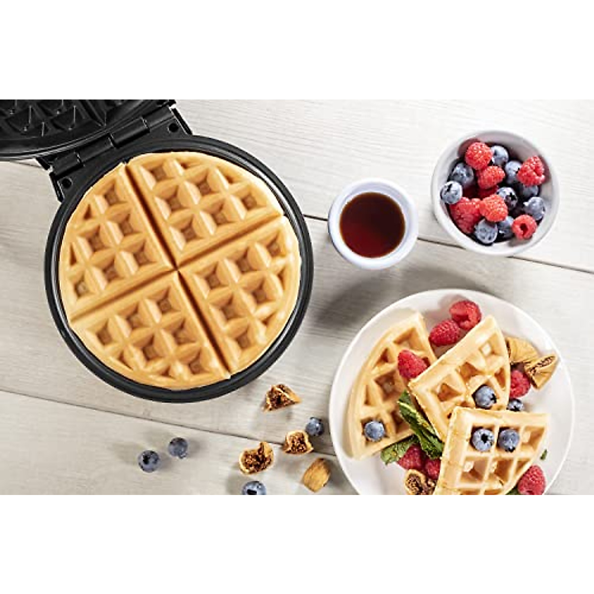 Belgian Waffle Maker - Non-Stick 7" Waffler Iron w Adjustable Browning Control, Electric Baker Makes Thick, Fluffy Waffles, Kitchen Essential for Breakfast, Great Gift or Morning Treat