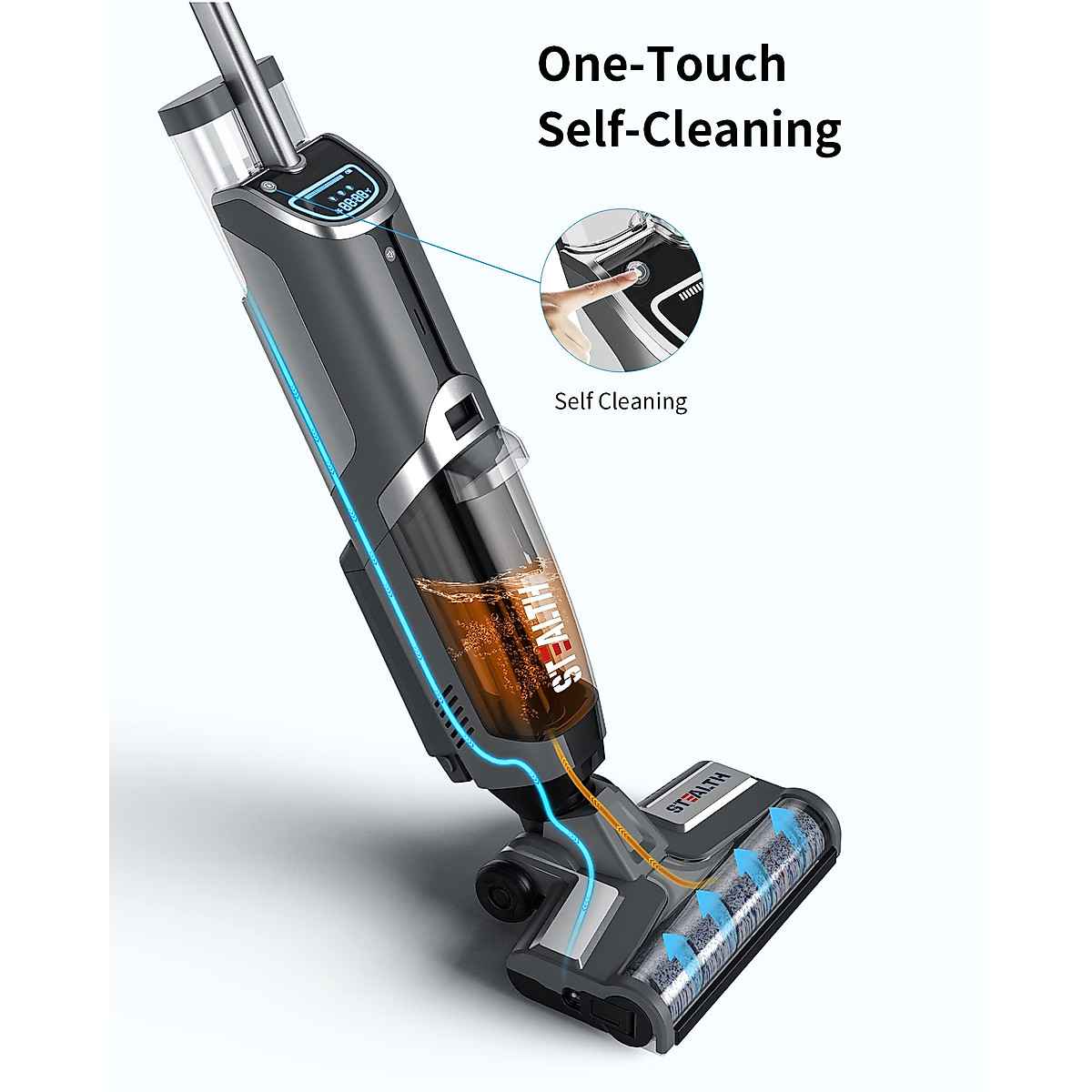 Stealth All in One Cleaner and Mop Shop Wet Dry Vacuums, Hard Floors and Area Rug, Gray