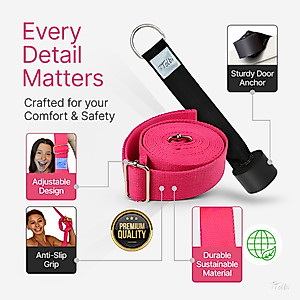 Premium Door Leg Stretcher: Stretching with Leg Flexibility Trainer, Dance Stretching Equipment: Splits Trainer Bands for Stretching in Ballet, Cheerleading, Gymnastics, Cheer Dancers Stuff, Door Stretch Strap