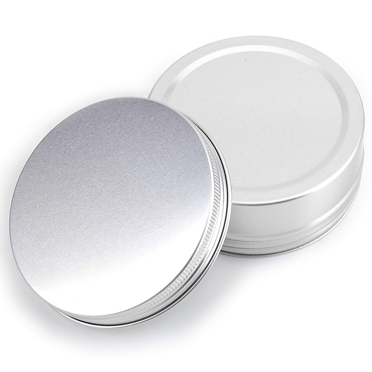 Foraineam 24 Pack 8 oz / 240ml Round Aluminum Tin Cans with Screw Top Lids - Large Metal Empty Tea Storage Case Jars - Spice Salve Hair Wax Cosmetic Cream Containers