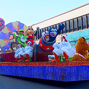 20 Pcs 4th of July Parade Float Decorations Including 8 Pcs 10 ft Metallic Foil Fringe Curtains 12 Pcs 6.5 ft Tinsel Garland for Flag Day Independence Day Party Car Decorations