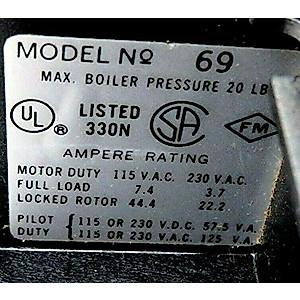 Mcdonnell & Miller Low Water Cut Out, 4-1/8in Insertion