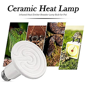 OMAYKEY 2 Pack 75W Ceramic Heat Emitter, Reptile Heat Lamp Bulb, Infrared Ceramic Heat Lamp for Reptiles, Amphibians, Chicken Brooder Coop Lizard Turtle Snake Aquarium, No Light No Harm, ETL Listed