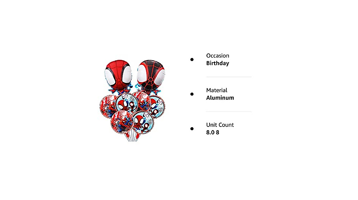 Spidey Birthday Balloons - Fun Spider & Friends Foil Decorations