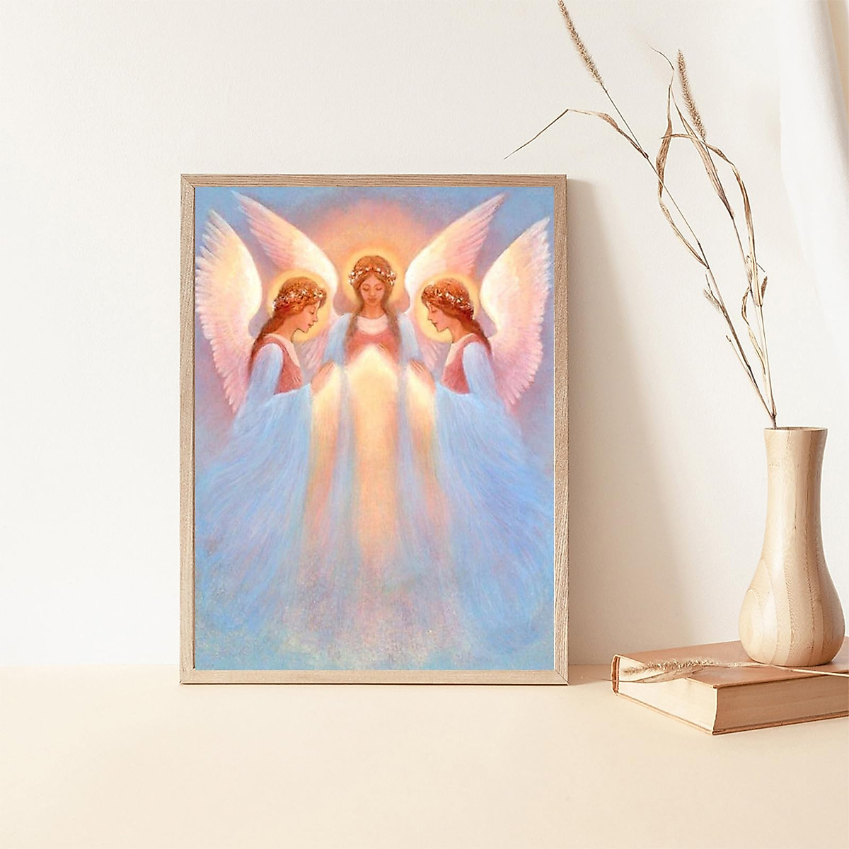 IPISSOI Diamond Painting Kits for Adults Praying Angel Girls Round Full Drill DIY 5D Diamond Art Easy for Beginner Gems Cross Stitch Craft Hobby Wall Art for Home Decor 30 x 40 cm