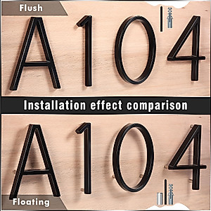 5 Inch Floating House Number 3, VONDERSO Black Metal Modern Outdoor Address Sign for Yard Street and Mailbox, Zinc Alloy Solid Address Numbers and Letters with Exquisite Drawing Process