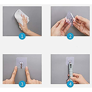 Transparent and Waterproof Adhesive Hooks - Pack of 15