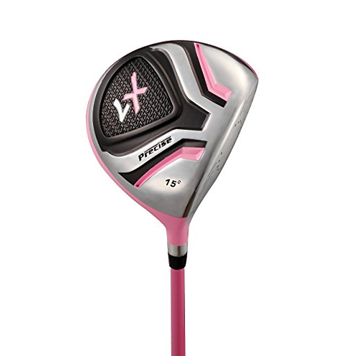Distinctive Girls Pink Junior Golf Club Set for Age 6 to 8 ( Height 3'8" to 4'4" ), Left Handed Only, Set Includes: Driver, Hybrid Wood, 2 Irons, Putter, Bonus Stand Bag & 2 Headcovers