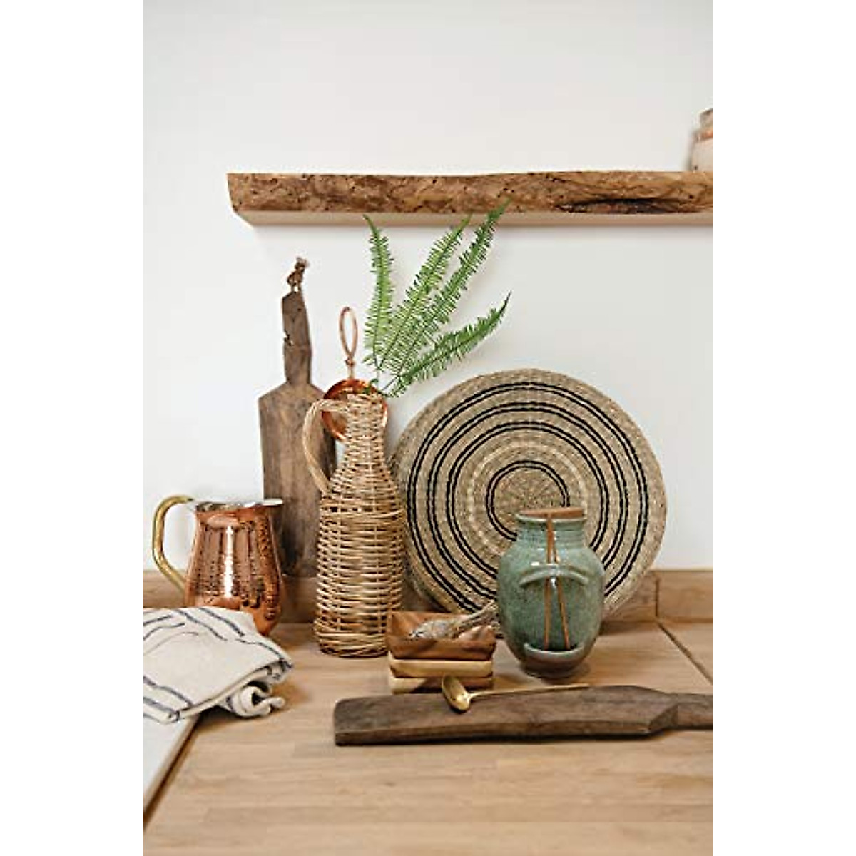 Creative Co-Op 42 oz. Hammered Stainless Steel Pitcher, Copper