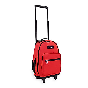 Everest Wheeled Backpack - Standard, Red, One Size,1045WH-RD/BK