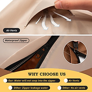 Egg Chair Cover with Waterproof Zipper,Outdoor Hanging Egg Chair Cover with Air Vent,Egg Swing Chair Cover Patio Wicker Hanging Chair Covers UV Resistance (75 X 45 Inches)