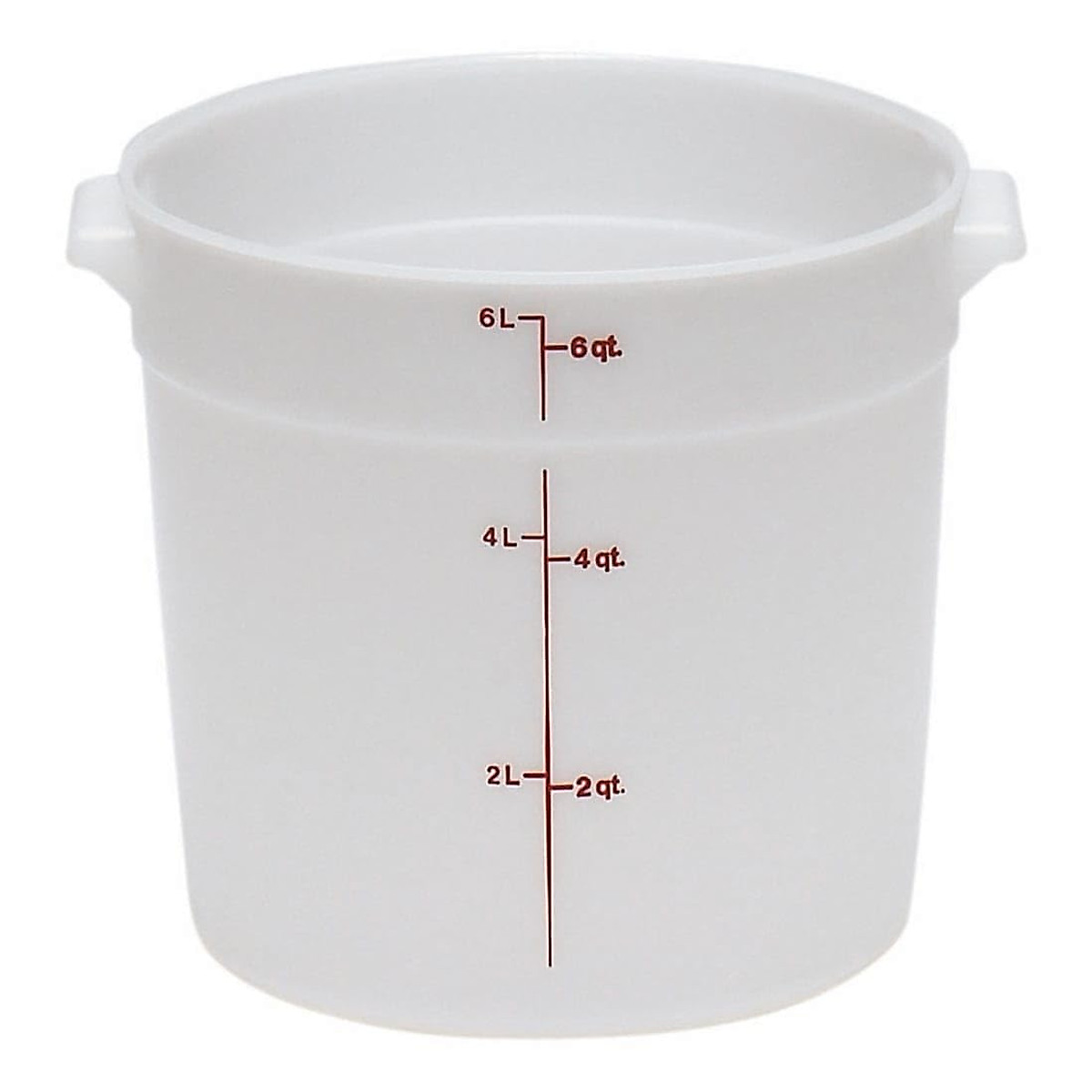 Camtainer Cambro RFS6148 White Poly Round 6 Qt Storage Container, Red