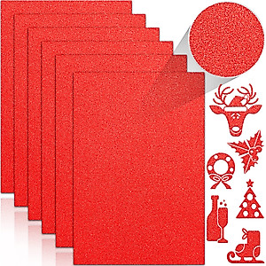 Twavang 24 Sheets Red Glitter Cardstock Paper, A4 Premium Sparkly Paper for Scrapbook, DIY Projects, Party Decoration, Gift Box Wrapping 250GSM/92lb