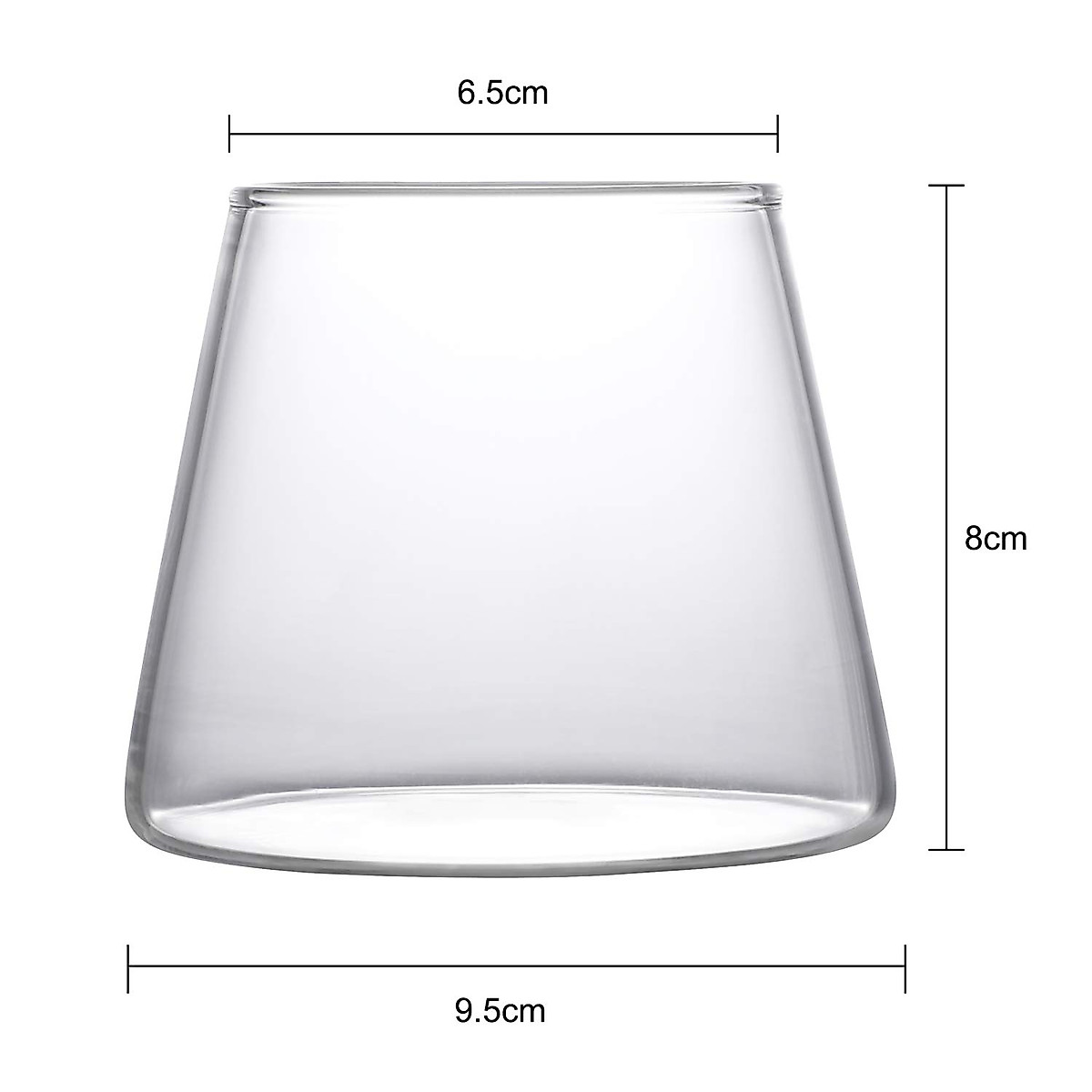 HAOZAIKEJI 9.5OZ Creative Drinking Beverage Glass, Mountain Fuji Shape Tea Coffee Glass Juice Beer Whiskey Drinking Glass Old Fashioned Insulated Glass Water Cup Hot and Cold Beverage Glass