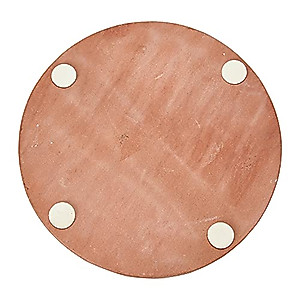 Main + Mesa 10" Round Sandstone Trivet, Terracotta/Off-White