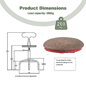 Topower 3-Piece Pub Bar Set Industrial Round Bar Table and Adjustable Height PU Seat Stools with Backrest for 2 Match Bar Height and Counter Barstool Antique Red 1 Table + 2 Chairs