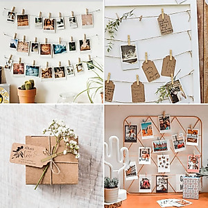 KIMOBER 1.77Inch Wooden Clothespins,Sturdy Natural Wooden Craft Peg Pins Clips for Photos Pictures Paper Crafts,100pcs