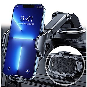DesertWest [2023 Flagship] Car Phone Holder Mount,Universal Cell Phone Holder Car Dashboard Windshield Air Vent Compatible with iPhone 14 Pro Max 13 12 11 X XS 8 7, Galaxy S23 S22 All Phones