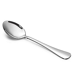 OLAT 12-Piece Teaspoons Pack, Food-Grade Stainless Steel Dessert Spoon Set of 12 (Silver 6.7 Inches)