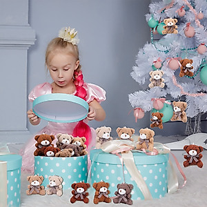 24 Pack Mini Bear Toys Bulk Plush Stuffed Animals Jointed Doll 3.15 Inch Bear Keychain for Teens Girls Adult Birthday Wedding Graduation Gift Decoration Party Favor Backpack DIY Pendant (Stylish)