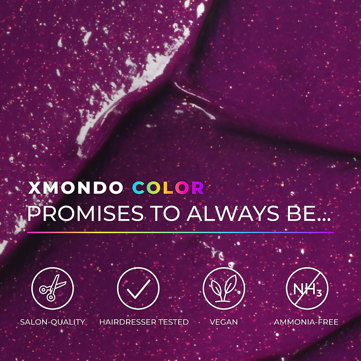 XMONDO Color Amethyst Depositing Mask & Semi-Permanent Purple Hair Dye | Infused with Bond Booster Technology & Hyaluronic Acid for Nourishment, Revitalization & Repair, Vegan Formula, 8 Fl Oz 1-Pack