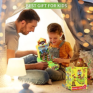 EOKKTOY Arcade Game Mole Toy,Interactive Pounding Toy, Fun Gift for Age 3 4 5 6 7 8+ Years Old Kids,2 Hammers & 12 Game Currency Included, Cartoon Mole Style Fun Halloween Toy with Sound & Light