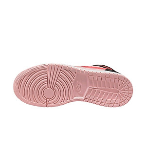 Nike boys Air Jordan 1 Mid Grade School, Atmosphere/Infrared 23 Black, 7 Big Kid