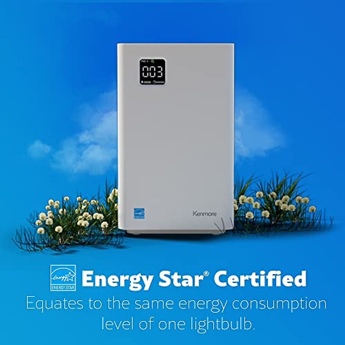 Kenmore PM2010 Air Purifier with H13 True HEPA Filter, Covers Up to 1200 Sq.Foot, 24db SilentClean 3-Stage HEPA Filtration System, 5 Speeds for Home Large Room, Kitchens & Bedroom